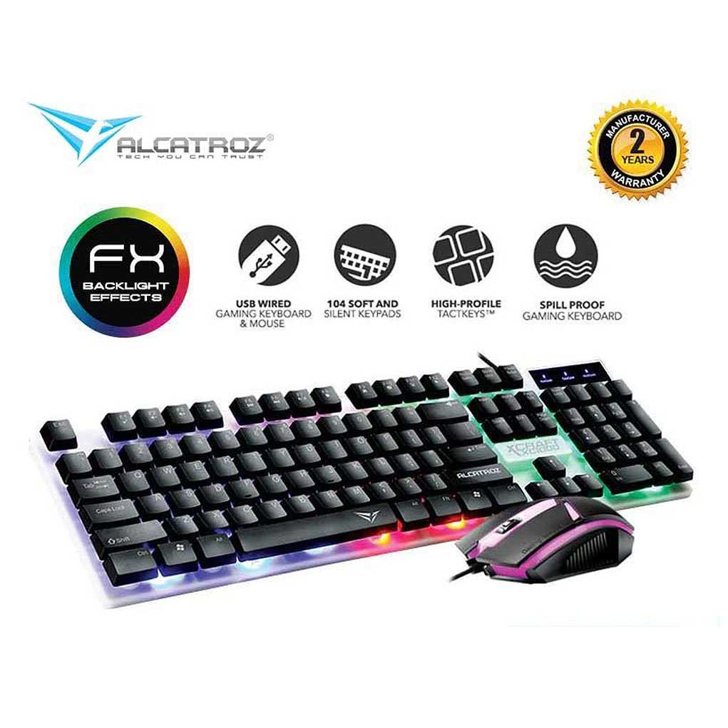 Gaming Keyboard ALCATROZ XC1000 RGB AND MOUSE X-CRAFT - papadellis.com.gr